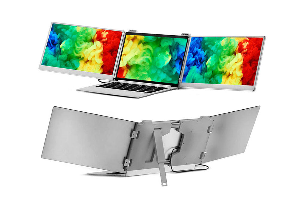 15.6 inch Triple Screen Portable Monitor Smart Phone Laptop Secondary ...